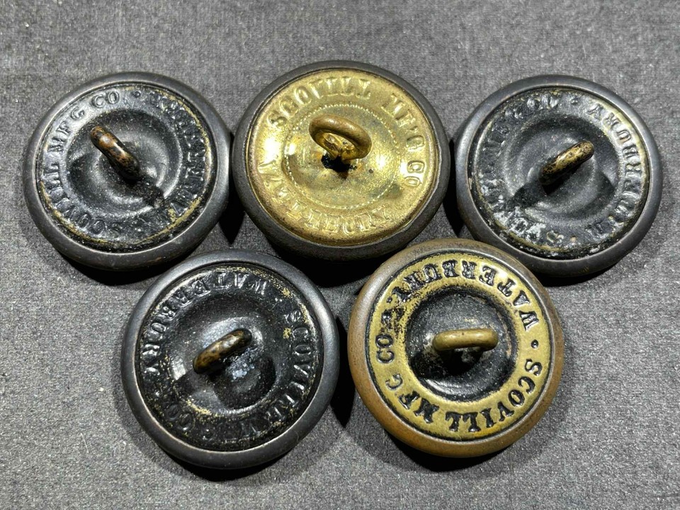LOT x5 WW1 WWI USMC US Marine Corps Military Uniform Buttons Scovill 23 ...