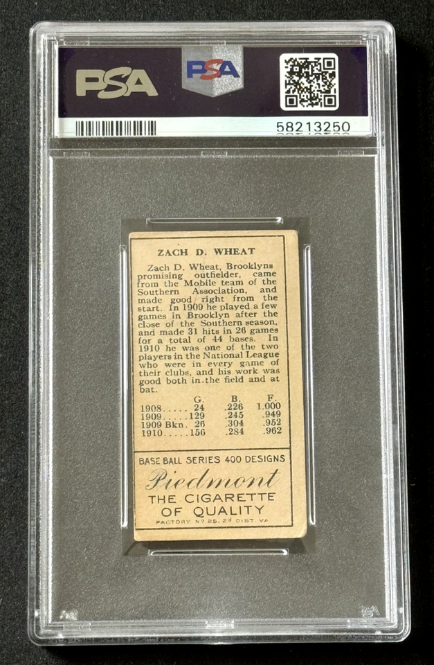 1911 T205 Zach Wheat PSA 2.5 GOOD+ HOF Brooklyn Superbas | eBay