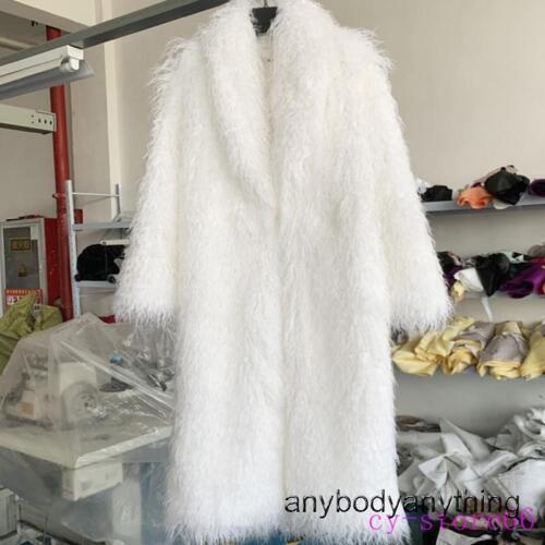 Women's Stage Coats Full Length Long Party Sleeve Faux Wool Fur Classic ...