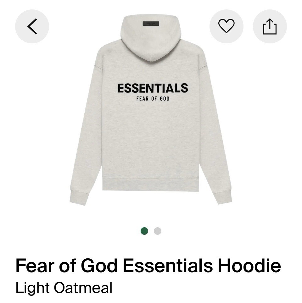 Light Oatmeal Essentials Hoodie XS | eBay