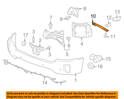 GM OEM 14-19 Sierra 1500 Front Bumper Bumper Components-Support Brace ...