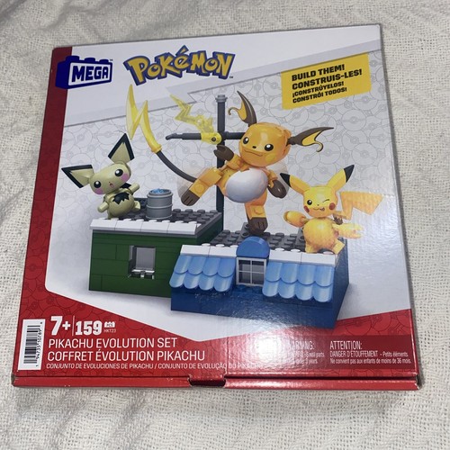 MEGA Pokemon Building Toy Kit Pikachu Set with 3 Action Figures (159 ...