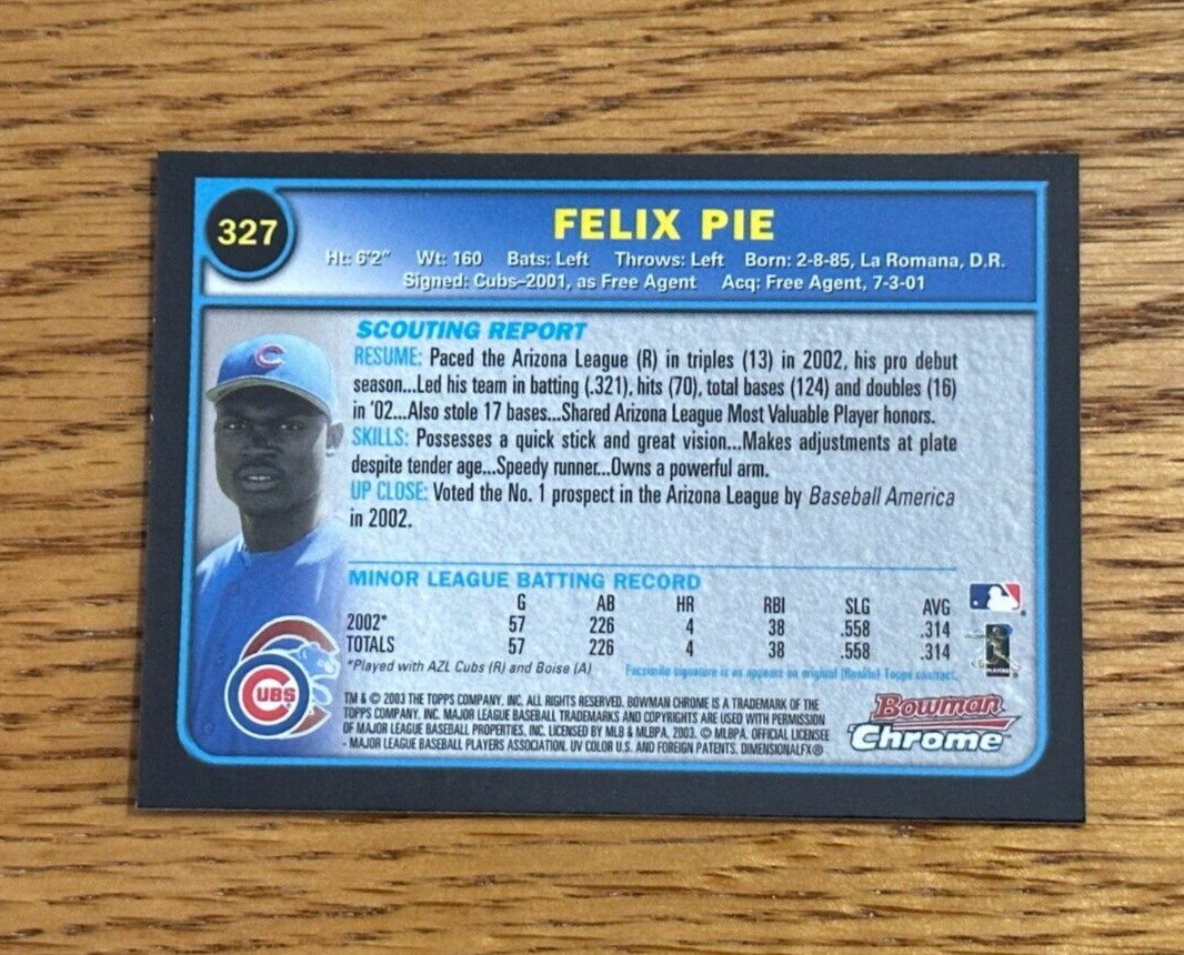 2003 Bowman Chrome - #327 Felix Pie (RC) for sale online | eBay