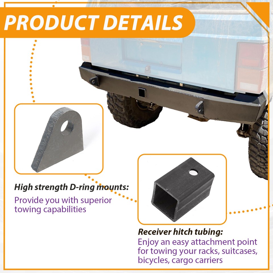 DIY Rear Bumper Complete Metal Kit Winch Bumper for 1984-2001 Jeep ...