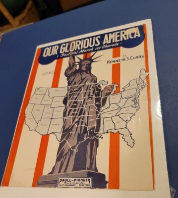 Vintage Patriotic Sheet Music OUR GLORIOUS AMERICA Festival March ...