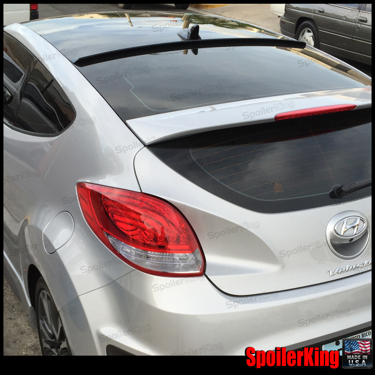 (818R) StanceNride Rear Roof Spoiler Window Wing (Fits:Hyundai Veloster ...