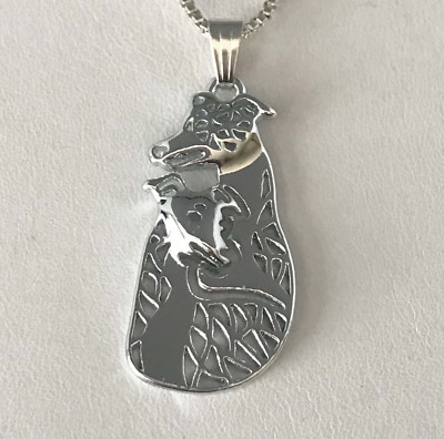 Silver Plated Pendant Necklace with Mom + Pup Greyhound or Whippet | eBay