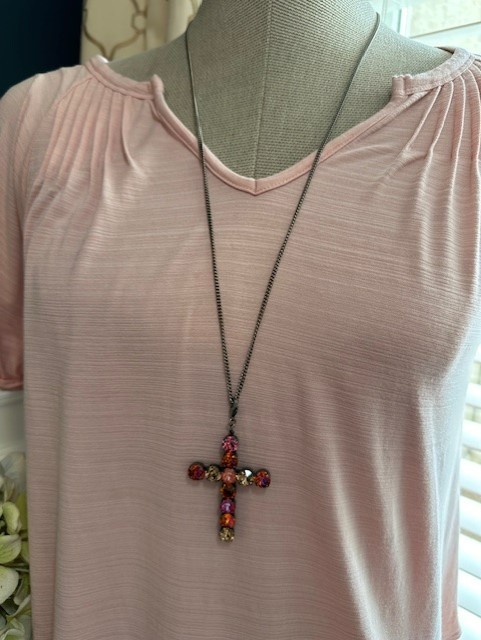 Sabika Sunsets Long Necklace with Cross Pendant from Spring 2022 ...