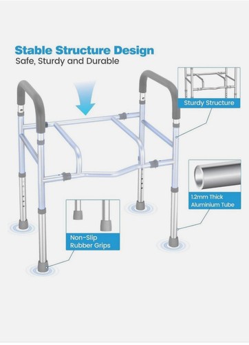 Roylvan Raised Toilet Seat With Handles Color silver- New In Box | eBay