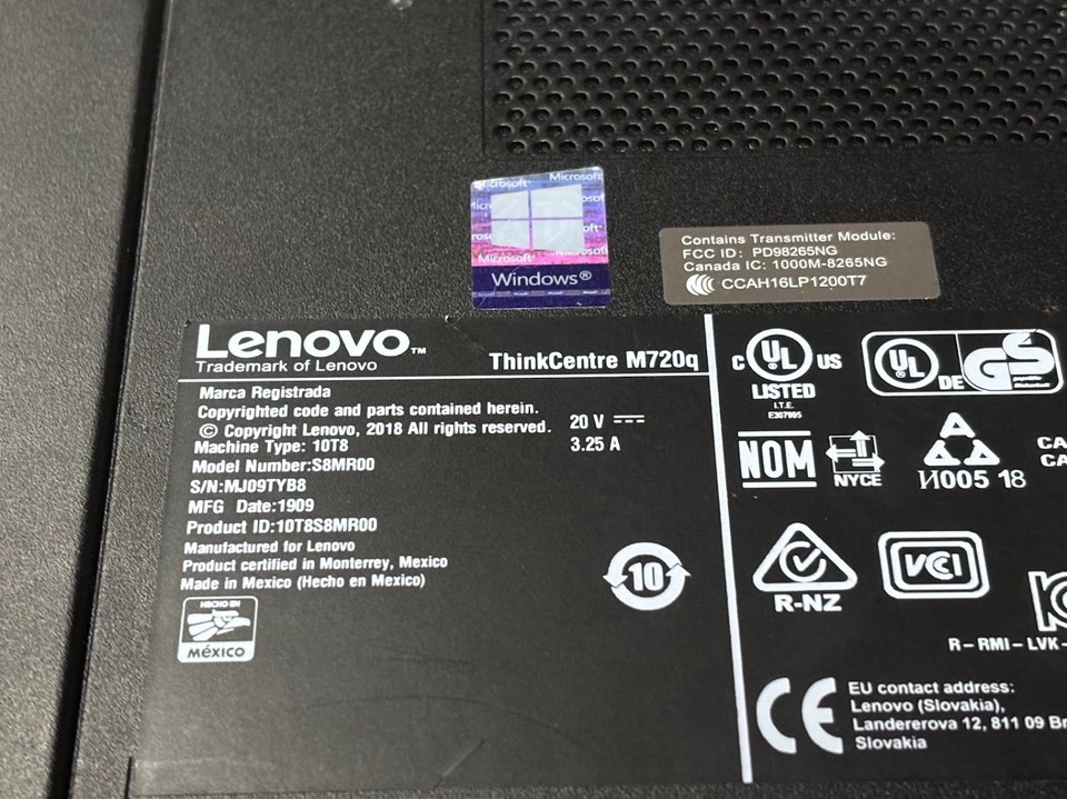 Lenovo Thinkcentre M920Q USFF Desktop Intel i5-8400T 8GB RAM 240GB SSD ...