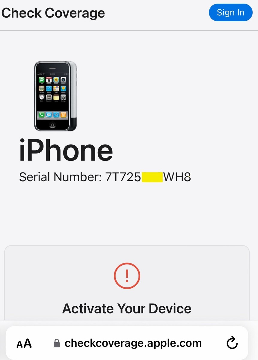 Old Stock Apple Iphone 2g 8gb 1st Generation 2007 Model IPhone 1 In