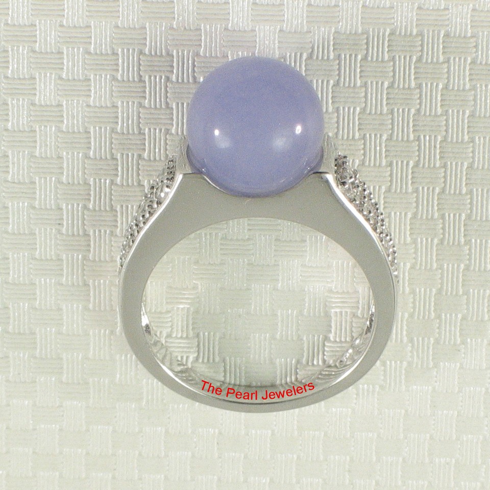 Sterling Silver Lavender Jade & CZ Ring | eBay