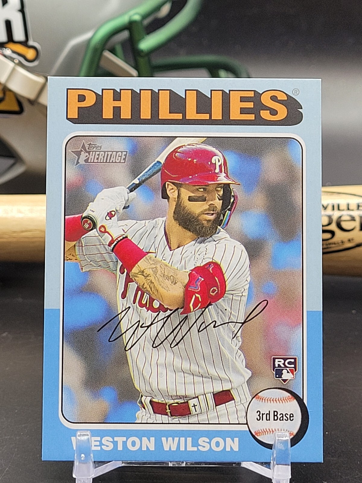 WESTON WILSON 2024 TOPPS HERITAGE MINI RC #105 BLUE PARALLEL /25 ...