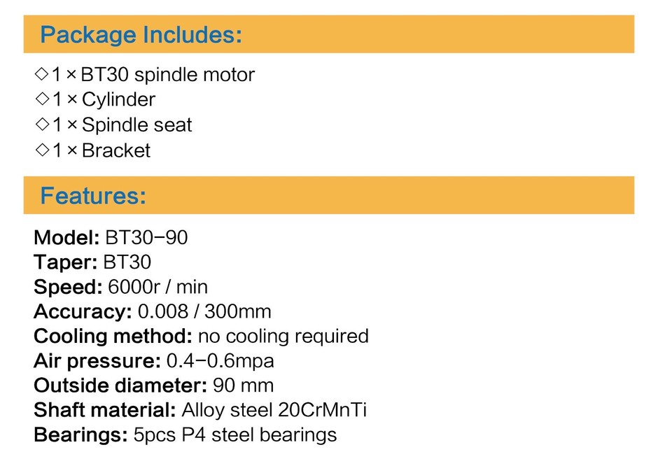 【USA】 CNC BT30 ATC No Power Spindle Kit w/ Air Pneumatic Boost Cylinder ...