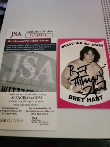 BRET HART 1982 Wrestling All Stars Custom WWF SIGNED AUTOGRAPHED JSA ...