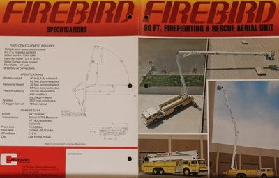 FIREBIRD CALAVAR ELEVATOR PLATFORM FIRE TRUCK CHASSIS COLOUR BROCHURE ...