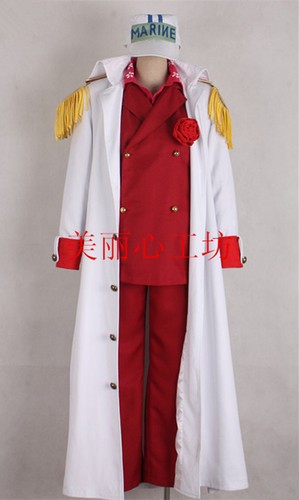ONE PIECE Anime Akainu Uniform Coat Hat Cosplay Costume Costumes Set ...
