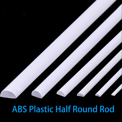 ABS Plastic Half Round Rod Bar DIY Model Material 2/3/4/5/6/8mm x 250mm ...
