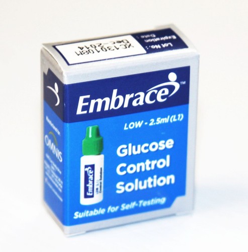 Embrace (Blood Glucose Control Solution) Diabetic Testing - 2.5ml New ...