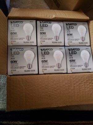 Case of 6 Satco Led 7w 2700k 800 lument s9876 Medium Base Light | eBay