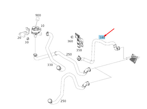 Mercedes-Benz a W176 Coolant Hoses A2468303096 1.6 Petrol 2017 11792539 ...
