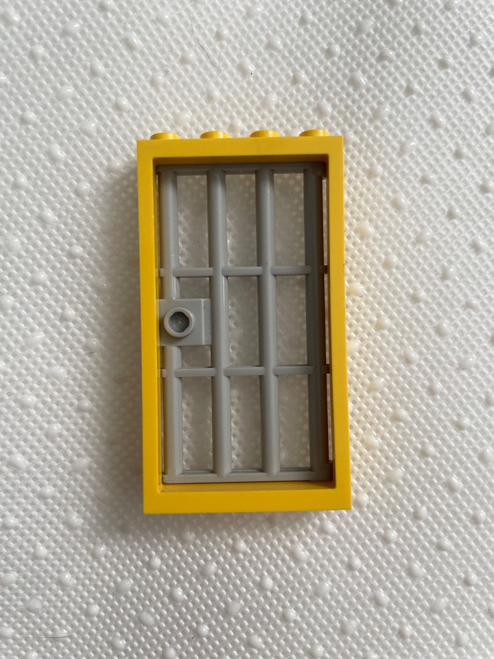 Lego Jail Prison Jail Castle Grey Door & Yellow Frame reversible | eBay