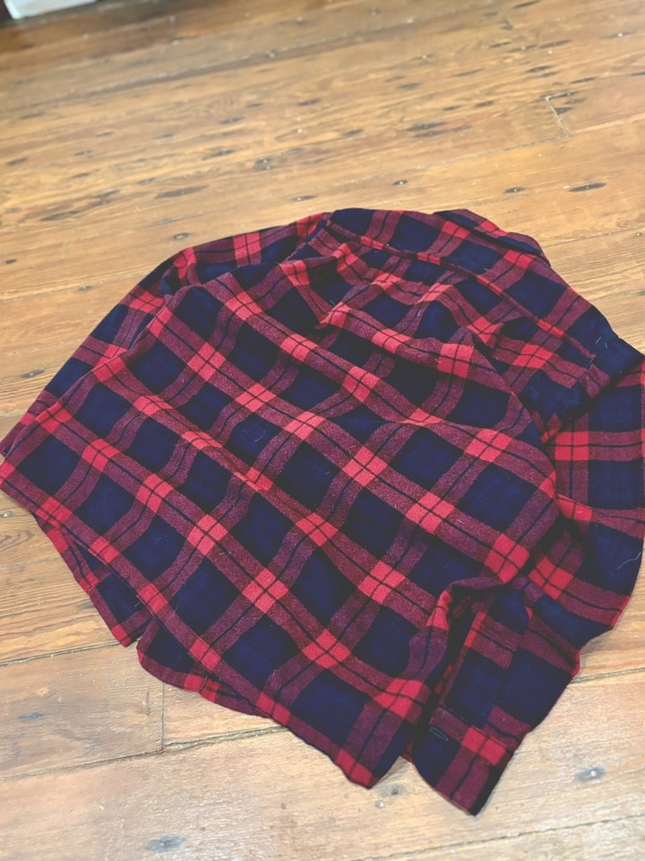 Vintage 60s Pendleton Board Shirt Red Plaid Wool Loop Collar Flap ...