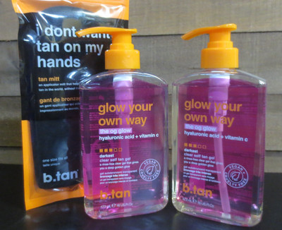 b.tan Glow Your Own Way Self Tanner - darkest - 2 bottles 16 oz ea with ...
