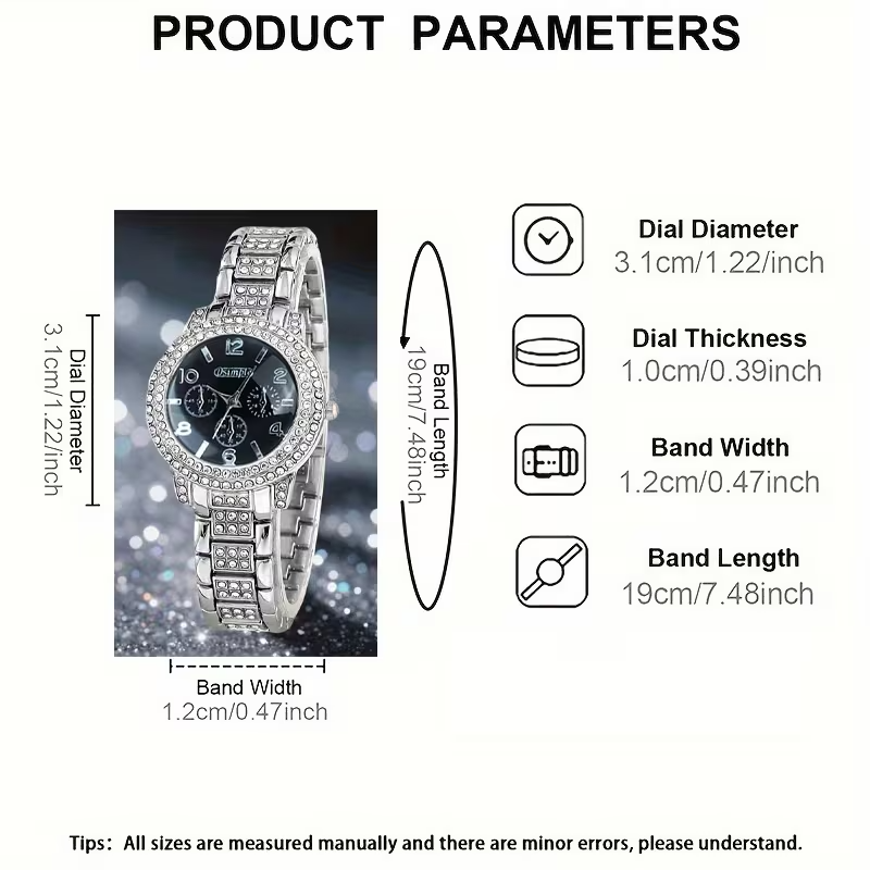Elegant Ladies' Quartz Wrist Watch & Shiny Versatile Rhinestone ...