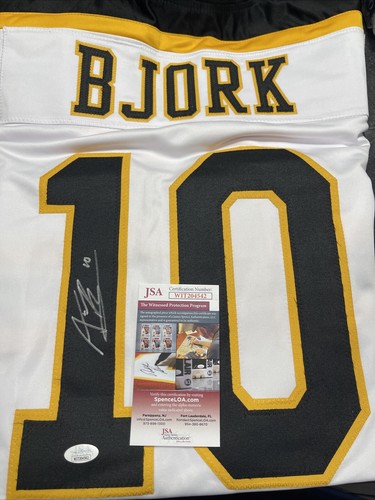 Anders Bjork - Signed Jersey With JSA COA - Bruins | eBay