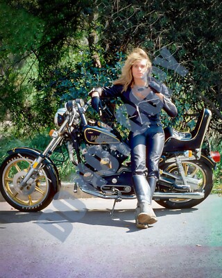 David Lee Roth Van Halen Sitting On Harley Davidson Motorcycle 8x10 ...