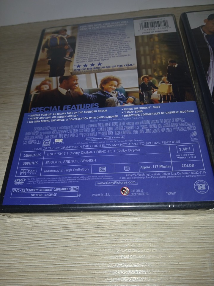 The Pursuit of Happyness & Hitch DVDS Will Smith PG-13 Sony Columbia ...