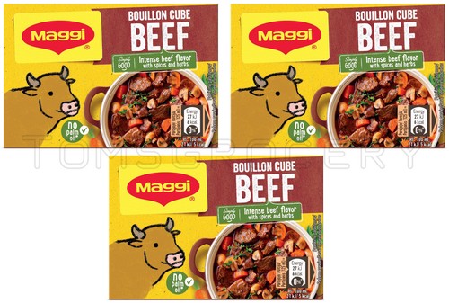 MAGGI BEEF Broth Soup Bouillon Fast Preparation Cubes 3x 80g 2.8oz | eBay
