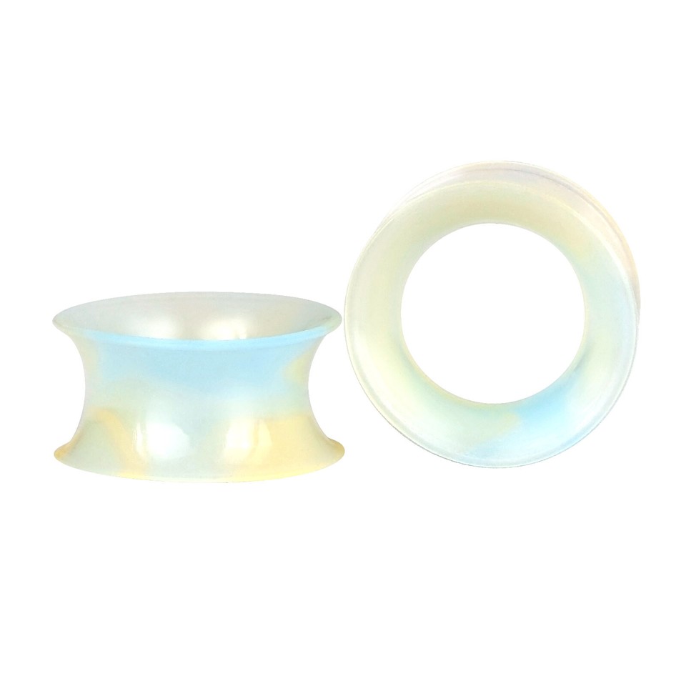 2PCS Soft Silicone Ear Flesh Tunnels Ear Gauges Plugs Earskin Expander ...