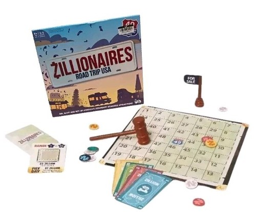 Zillionaires Road Trip USA Board Game Kids Family American Attractions ...