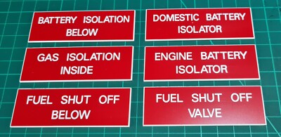 Narrowboat Safety Label – Acrylic Marine ID Sign for Gas, Fuel, Battery ...