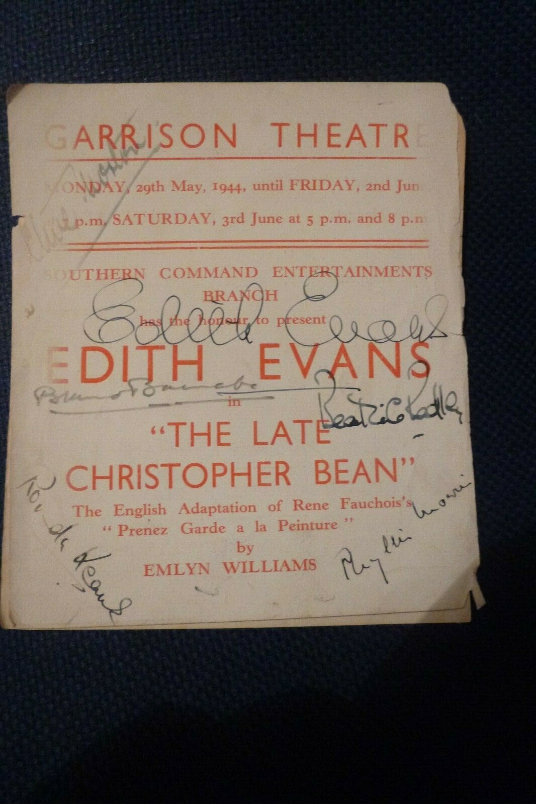 Hammer Horror The Avengers BRUNO BARNABE +8 rare hand signed theatre ...