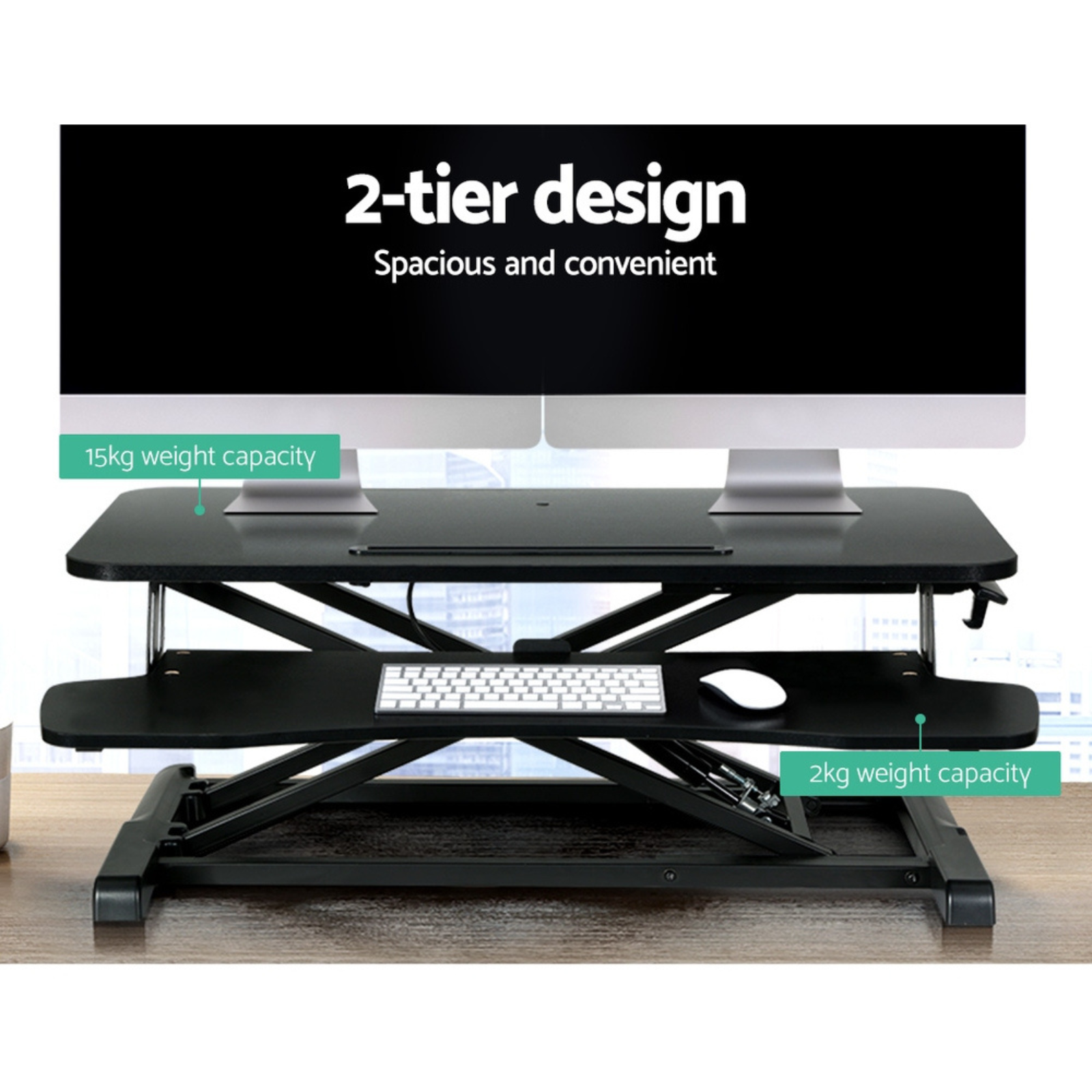 Standing Desk Riser Adjustable Height Sit Stand Computer Laptop Desktop ...