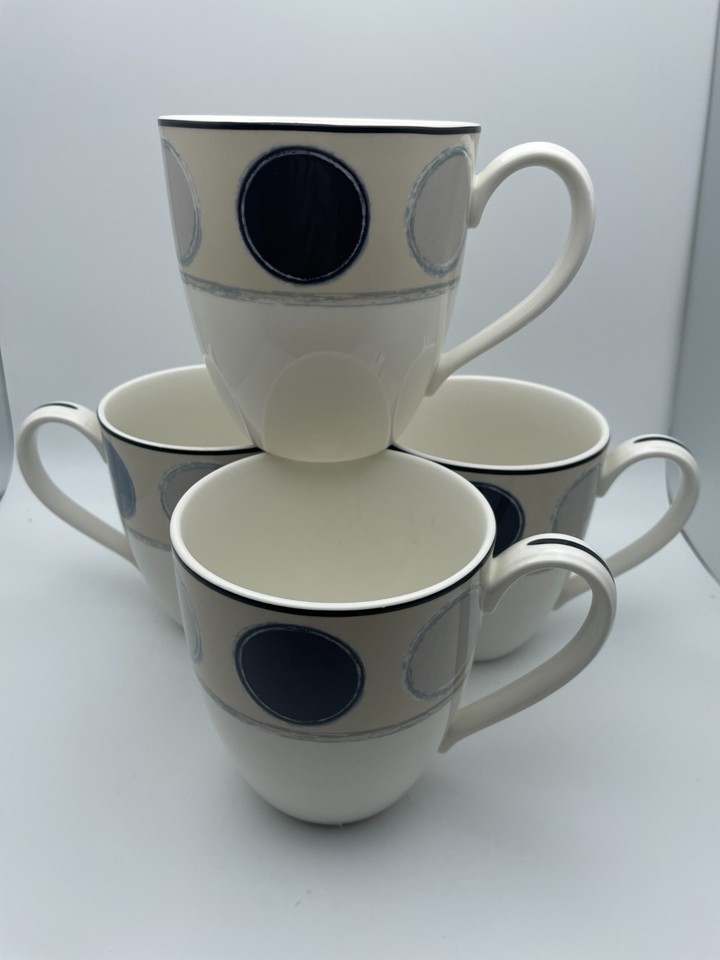 Noritake Ambience Java Graphite Coffee Mugs 14oz #7998 Sri Lanka S/4 ...