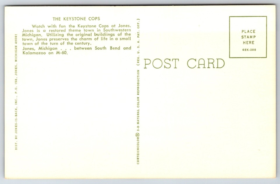 Jones Michigan~Keystone Cops~Car @ No Parking~Roadside~1976 Postcard | eBay