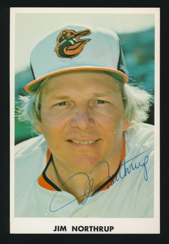 1975 Baltimore Orioles Team Issue (Postcard) -JIM NORTHRUP *Autographed ...