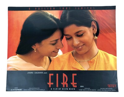 Old Indian Movie “Fire” Theatre Lobby Card Bollywood Theme Studio Décor ...