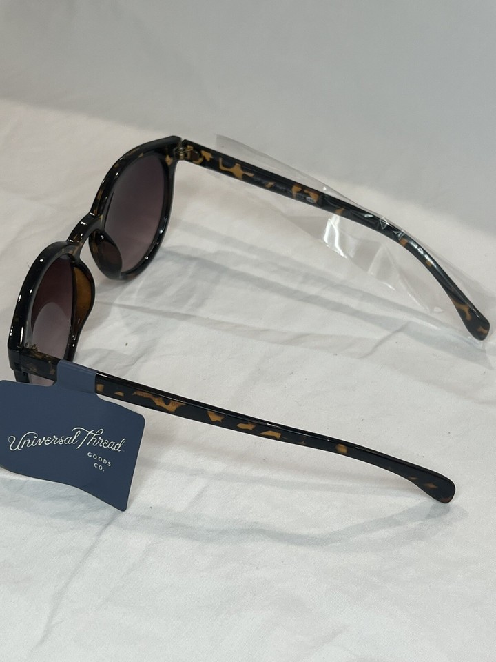 Women’s Tortoise Shell Print Narrow Geo Round Sunglasses Universal ...