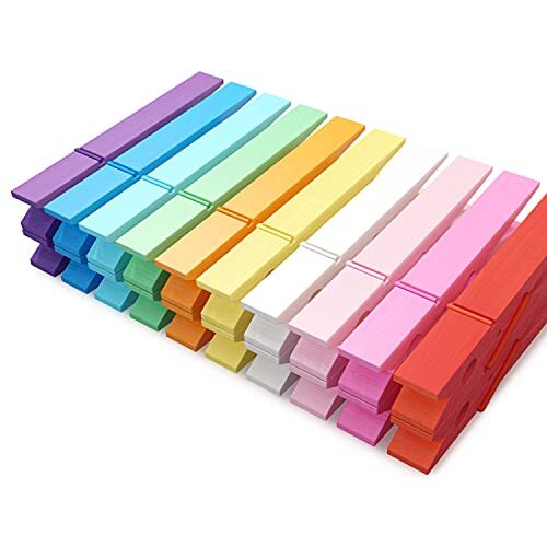 Colored Clothespins Clothes Pins Wooden Clips Rainbow Colors 50 Pack ...