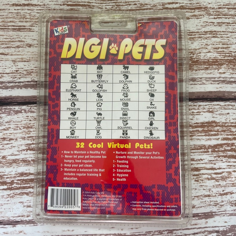 Digi Pets Electronic Virtual Pet Game Red Interactive LCD Kids Only ...