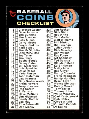 1971 Topps Baseball #161 Coins Checklist EX *d9 | eBay