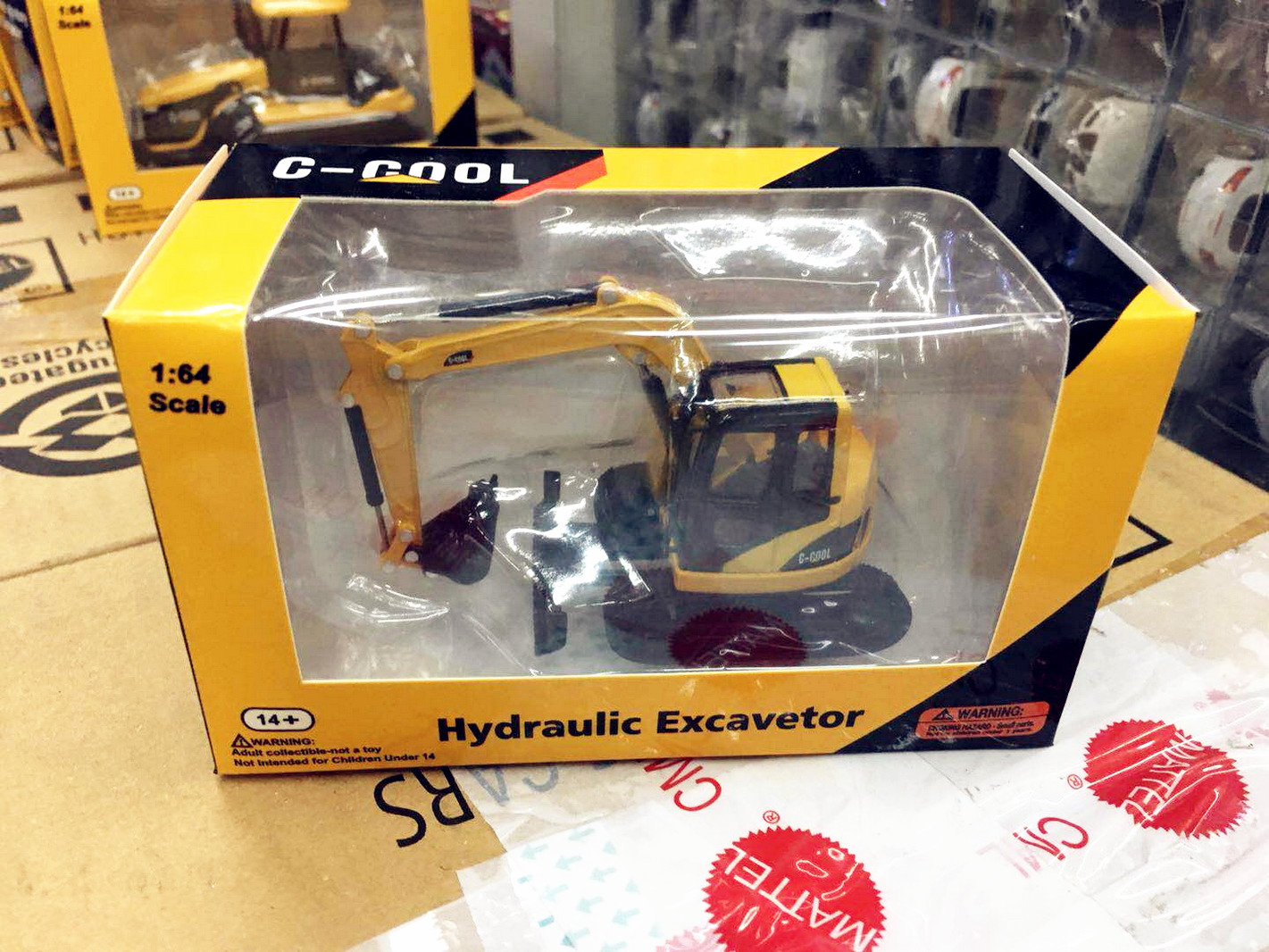 1/64 Diecast Model Construction vehicles Hydraulic Excavator C-COOL ...