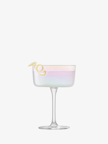 LSA Iridescence Champagne Cocktail Glass Hand Painted Pearl Set of 2 ...