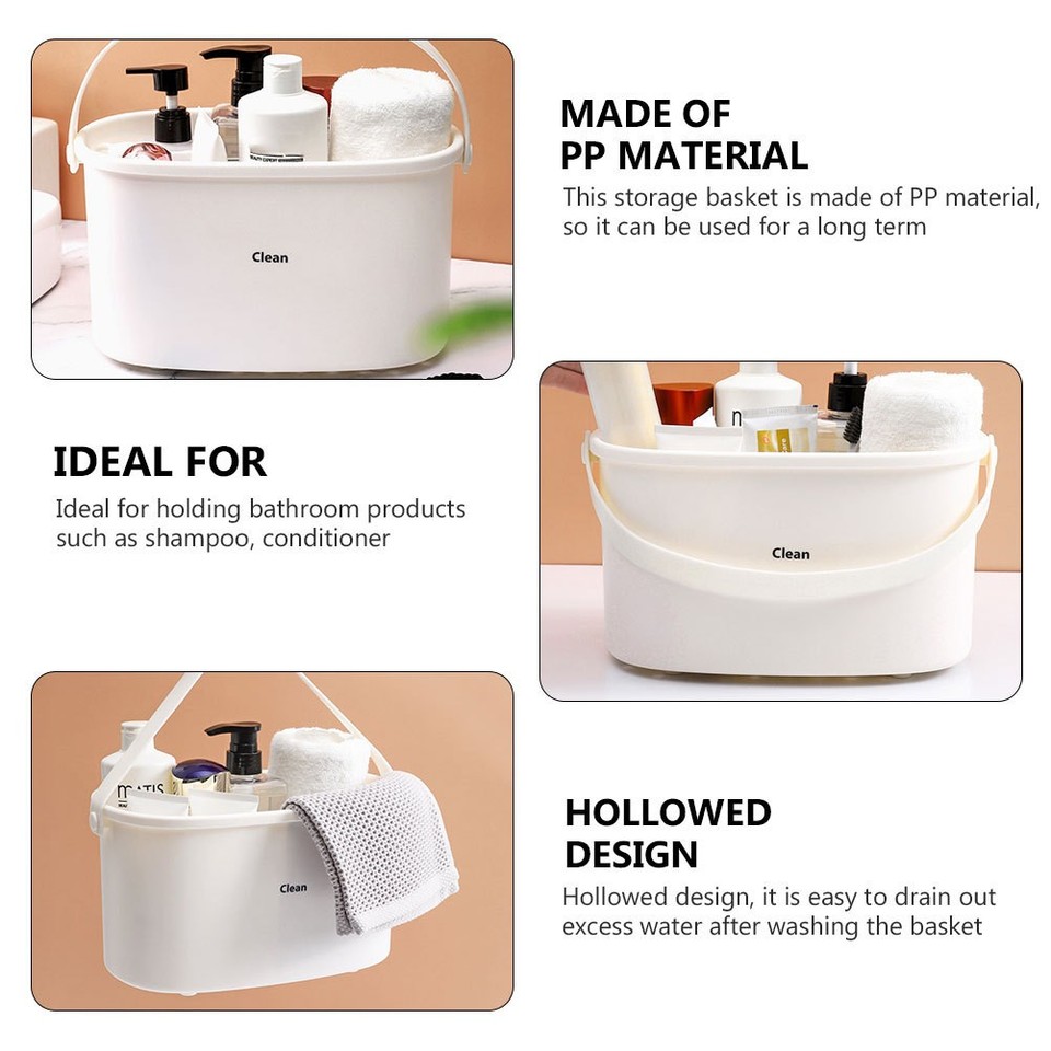 2 pcs Bathroom Plastic Bathing Basket Hollow-out Home Shower Basket ...