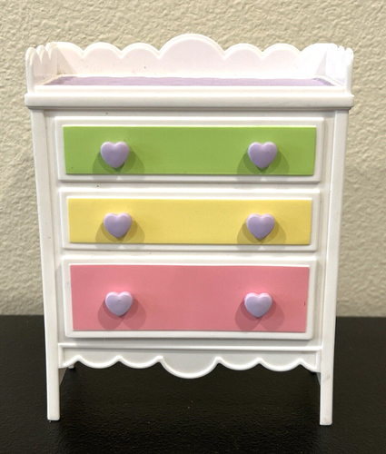 Mattel 2004 Barbie Pastel Changing Table Dresser Purple Hearts | eBay
